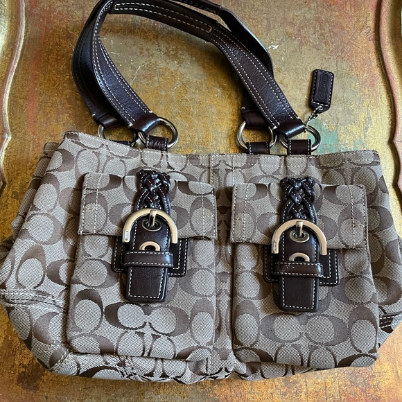 Coach | Bags | Coach Logo Handbag With Silver Hardware | Poshmark